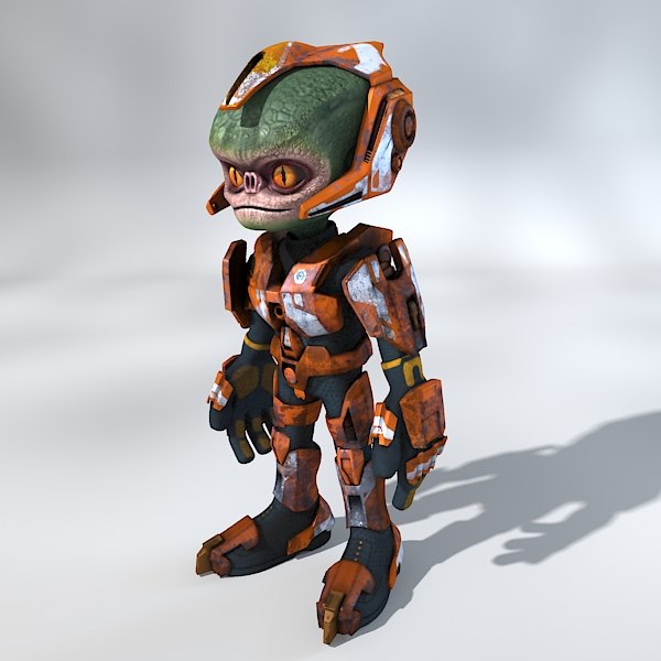 cartoon alien trooper 3d max