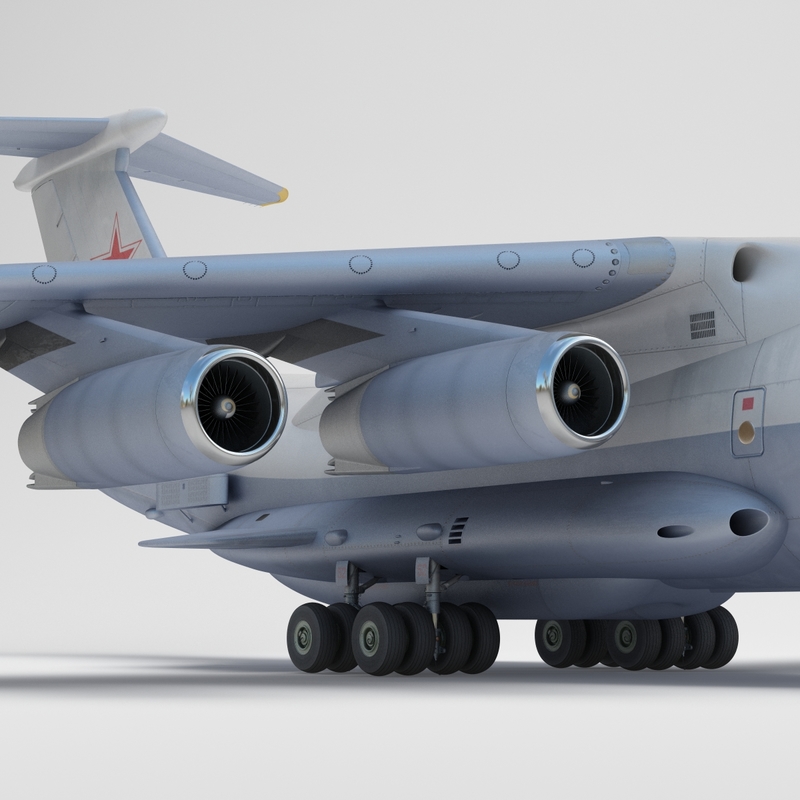 3d ilyushin il-76 plane