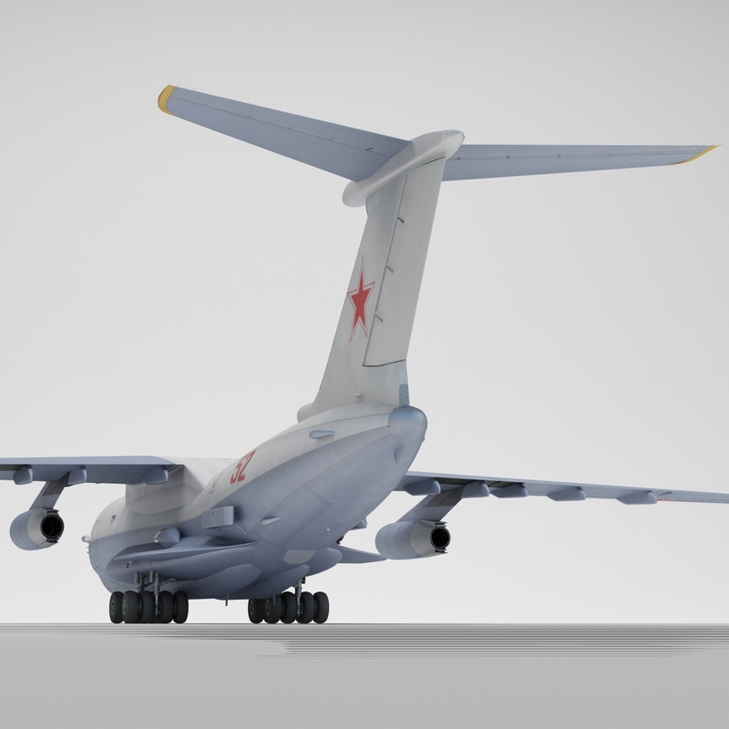 3d ilyushin il-76 plane