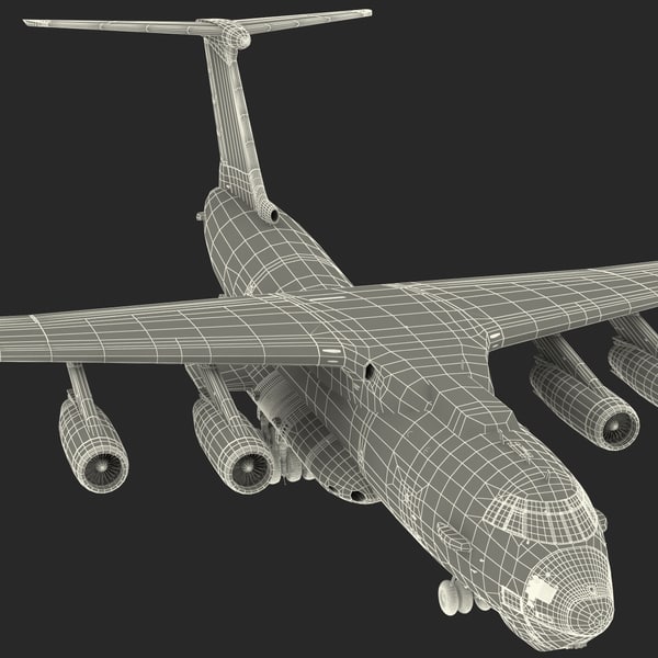 3d ilyushin il-76 plane