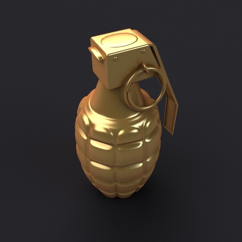 golden grenade 3d model