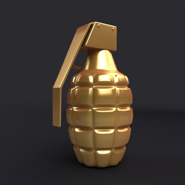 golden grenade 3d model
