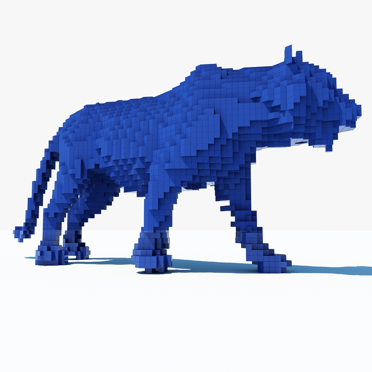 3d pixel tiger model
