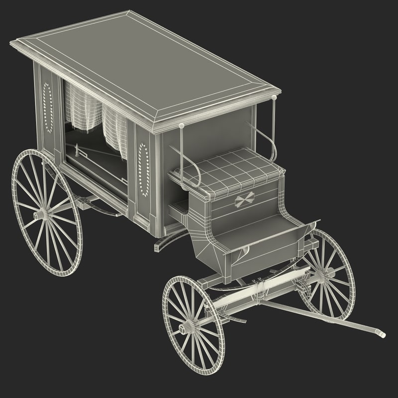 3d model hearse wagon