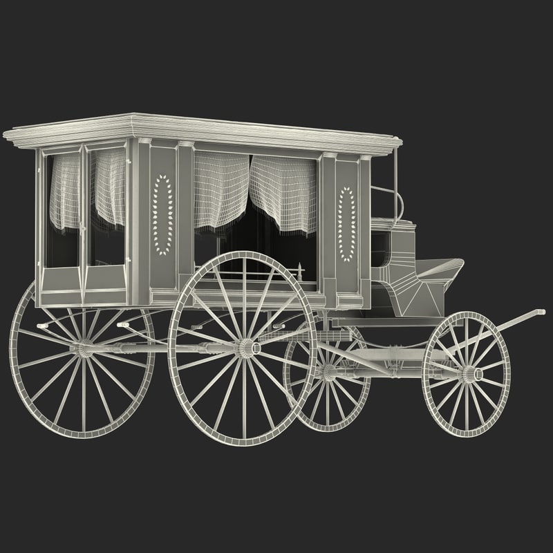 3d model hearse wagon