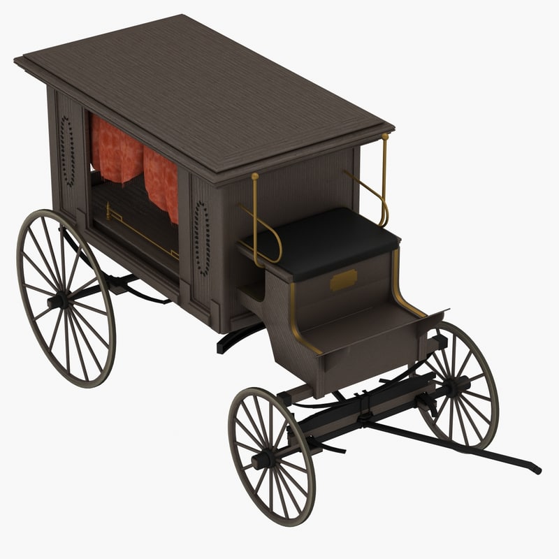 3d model hearse wagon