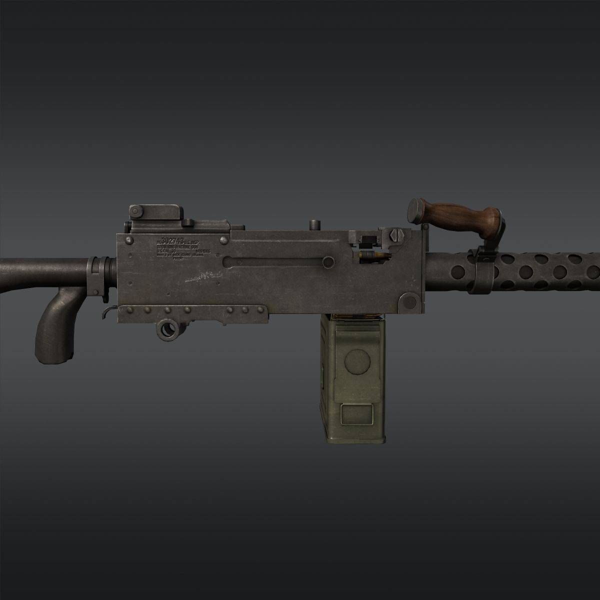 3d model of ready m1919a6