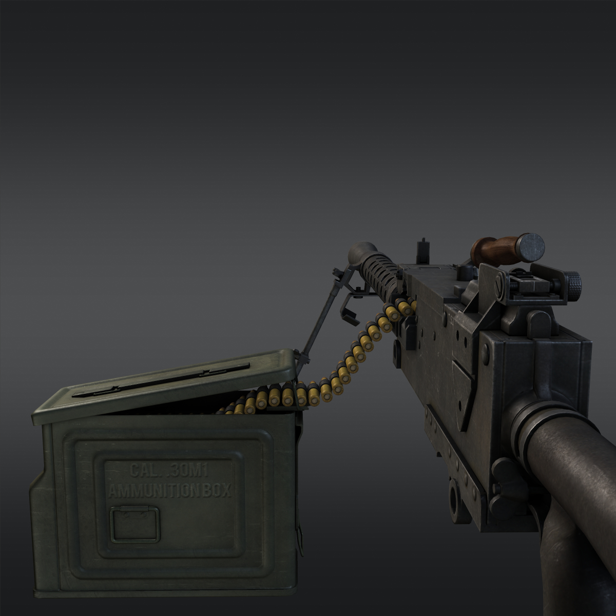 3d model of ready m1919a6