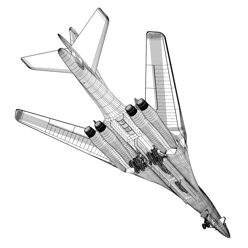 b-1b lancer usaf 3d model