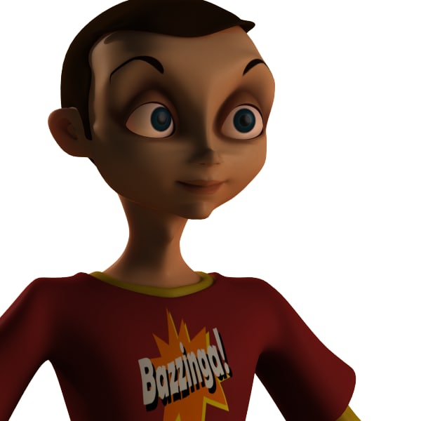 3d model of character sheldon