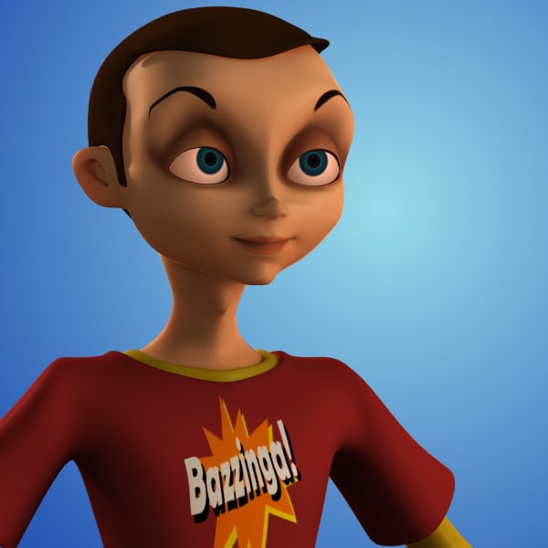 3d model of character sheldon