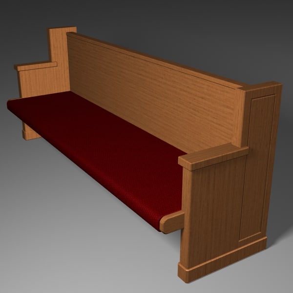 church pew 3d max