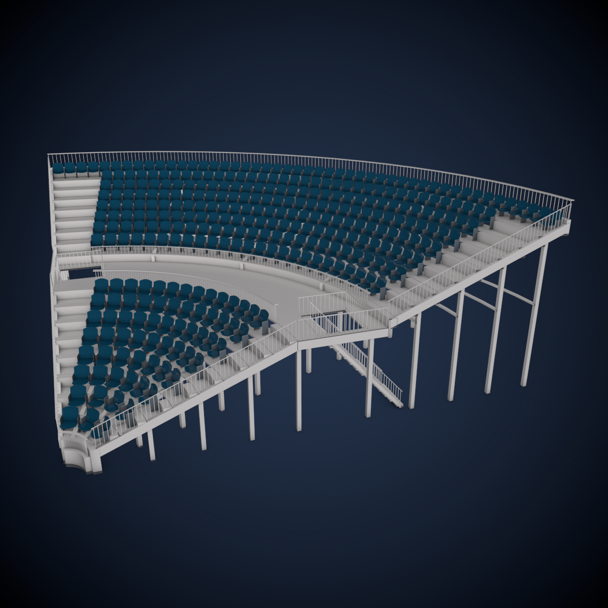 grandstand seating corner section 3d model