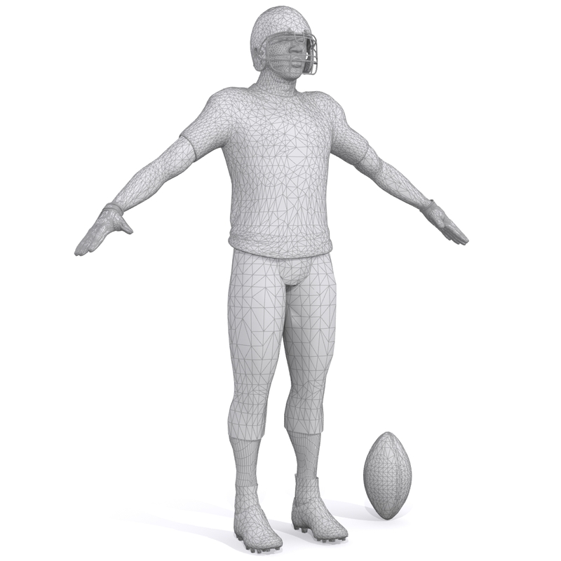 american football player 3d model