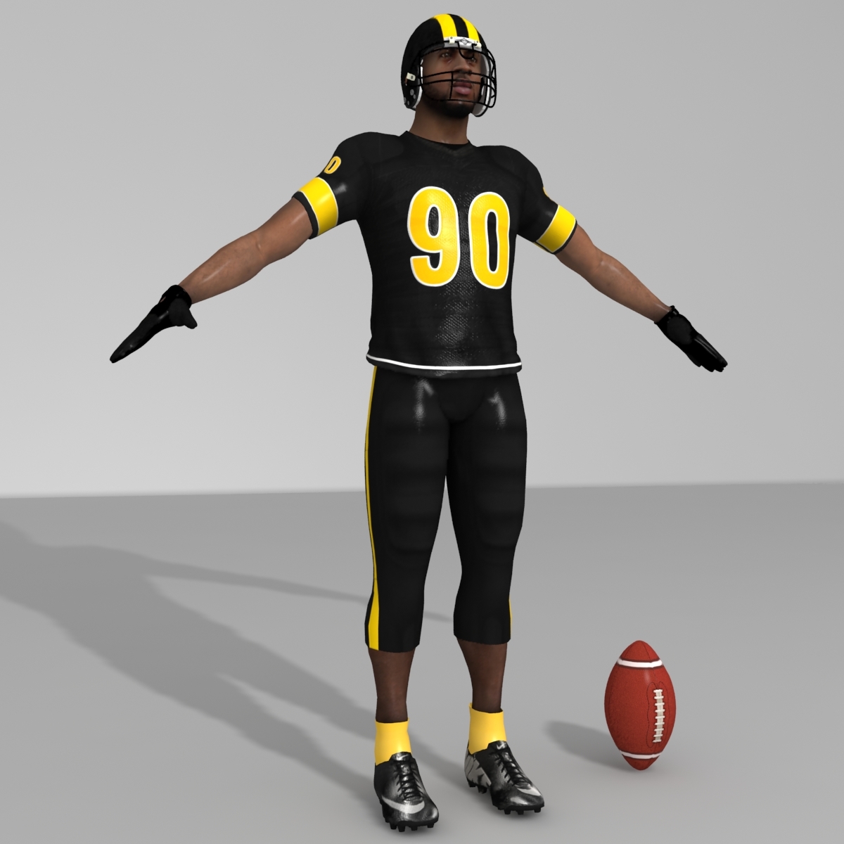 american football player 3d model
