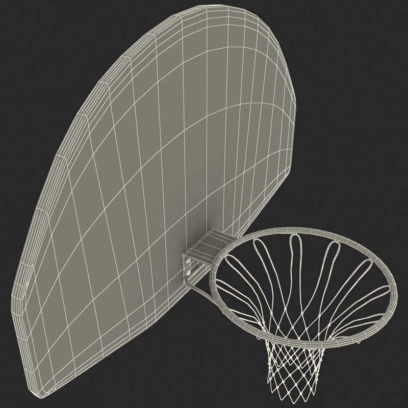 3ds basketball hoop curved backboard