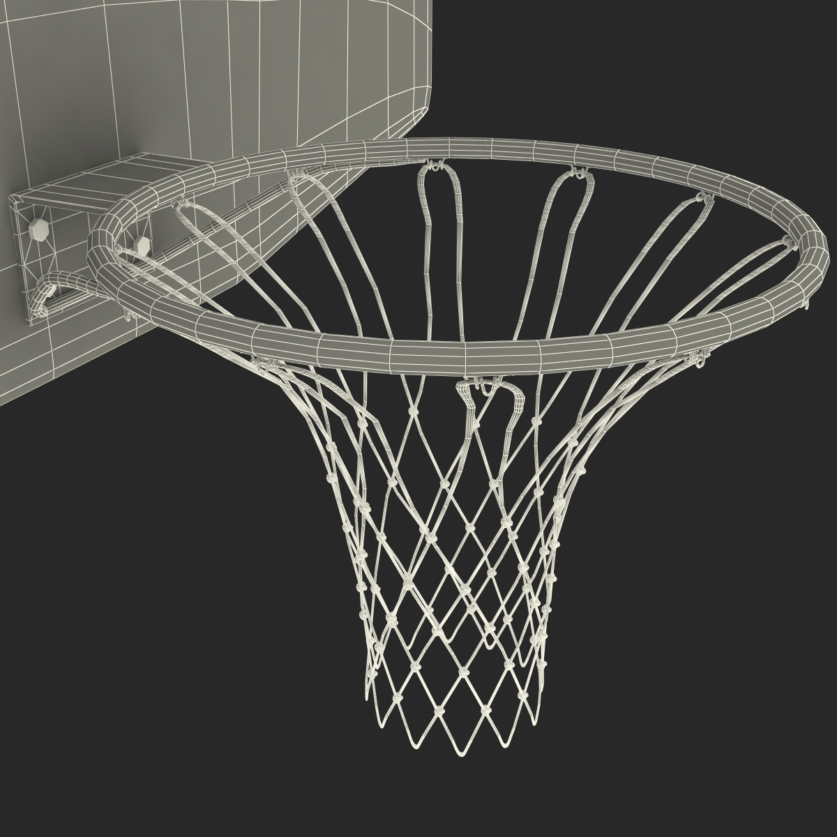 3ds basketball hoop curved backboard