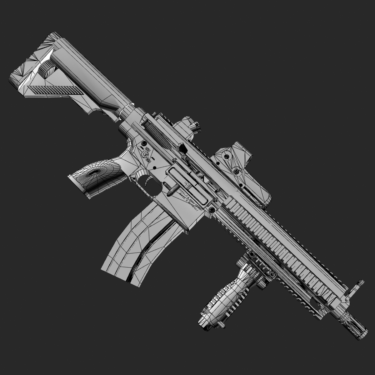3d model m416 rifle
