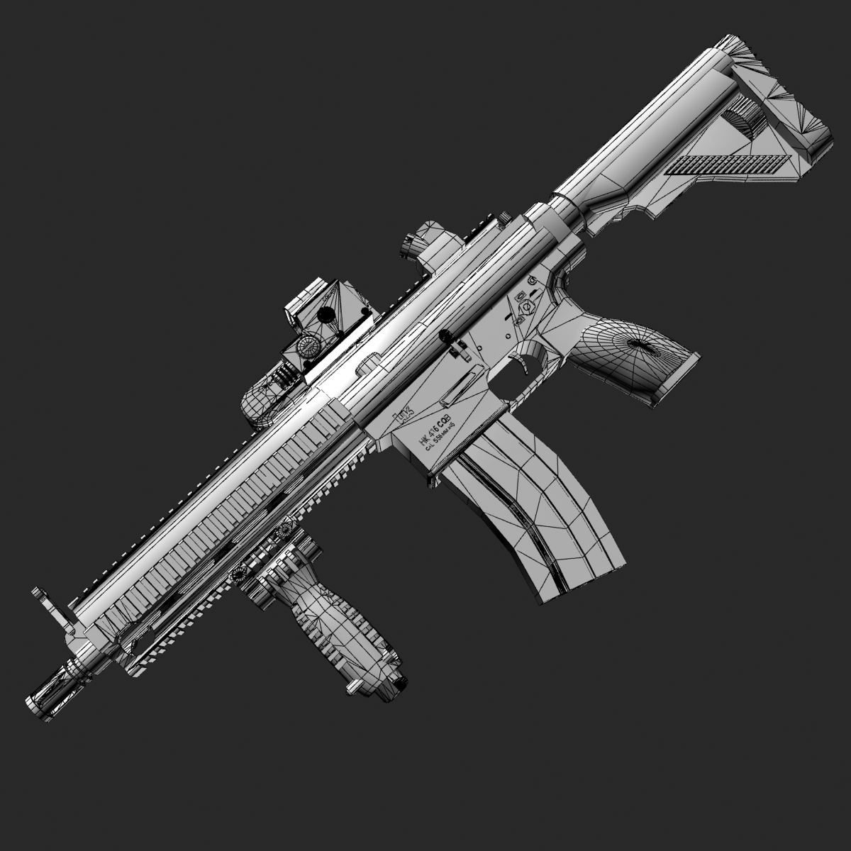3d model m416 rifle