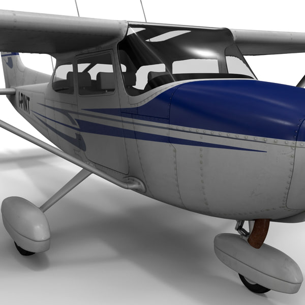 civil utility aircraft cessna 172 3d model