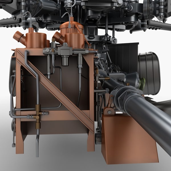 3d model helicopter engine