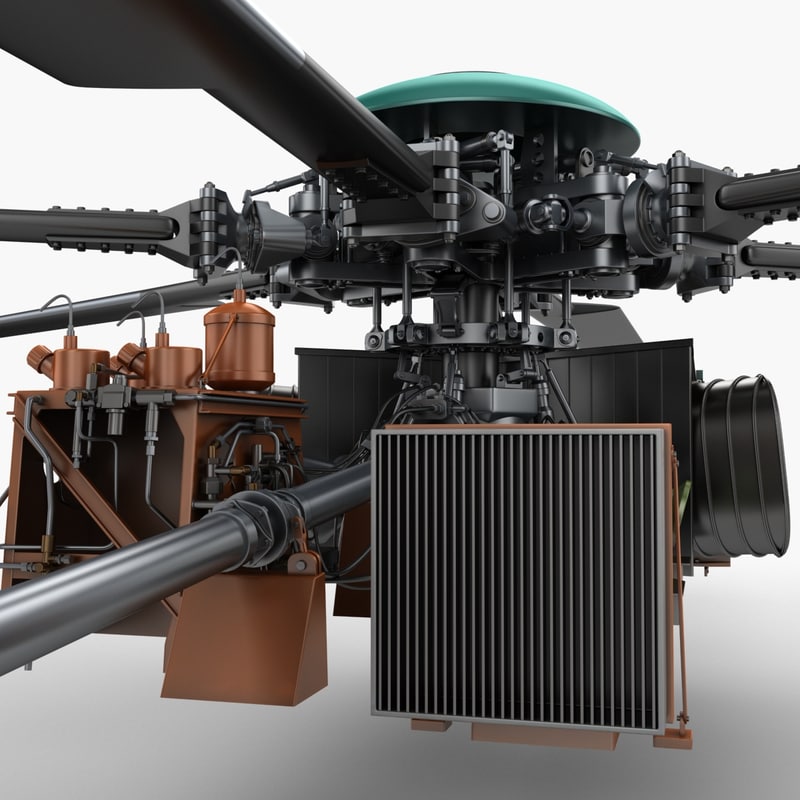 3d model helicopter engine