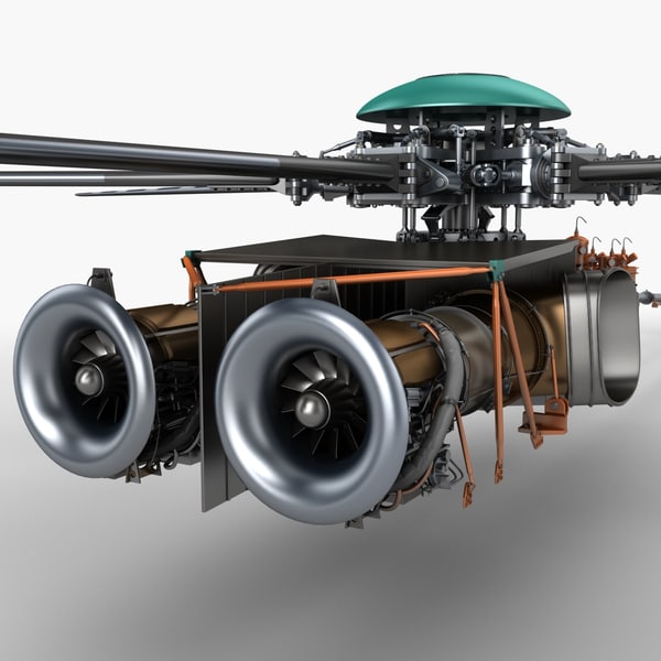 3d model helicopter engine