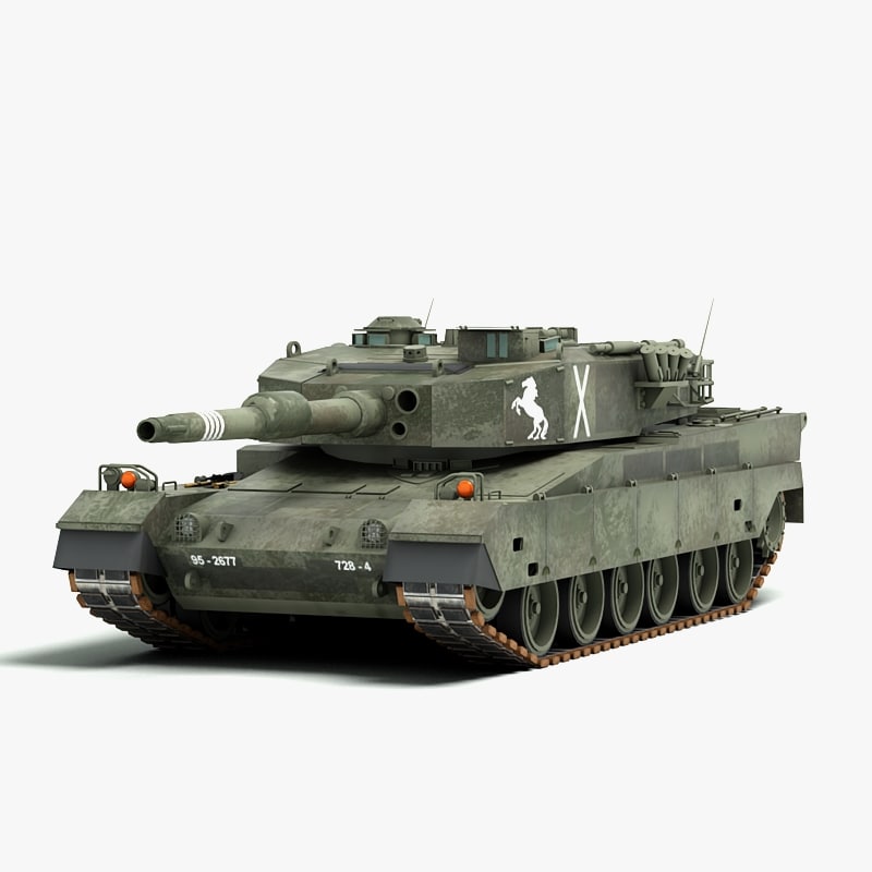 3d model japanese type 90 battle tank
