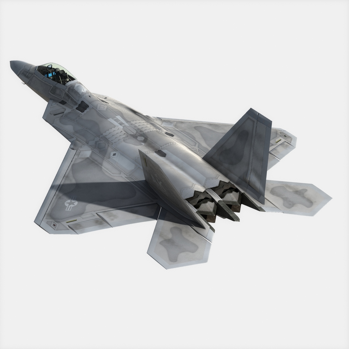3d model of f-22a fighter