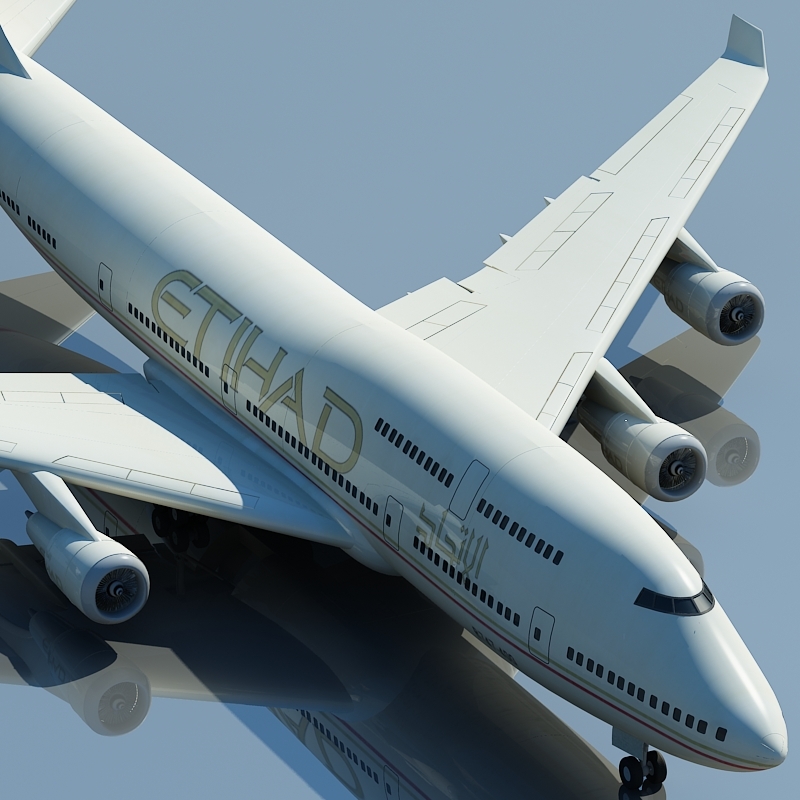 boeing 747 etihad 3d model