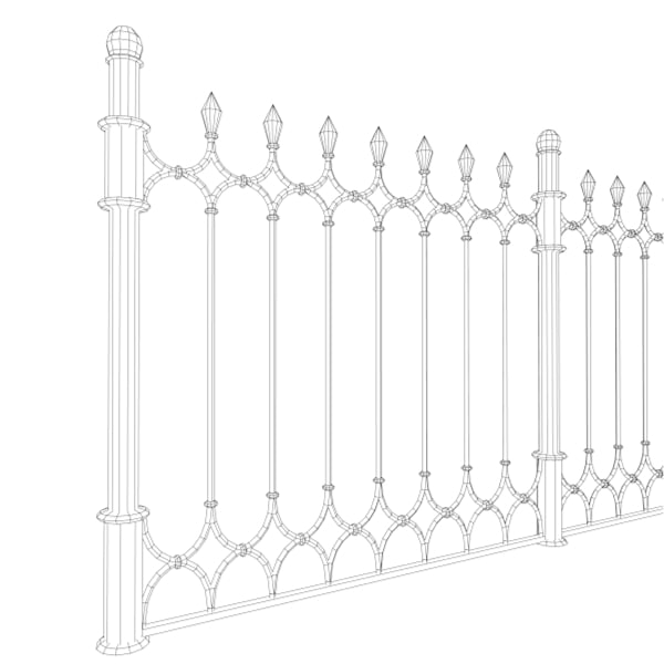 wrought iron fence 3d model