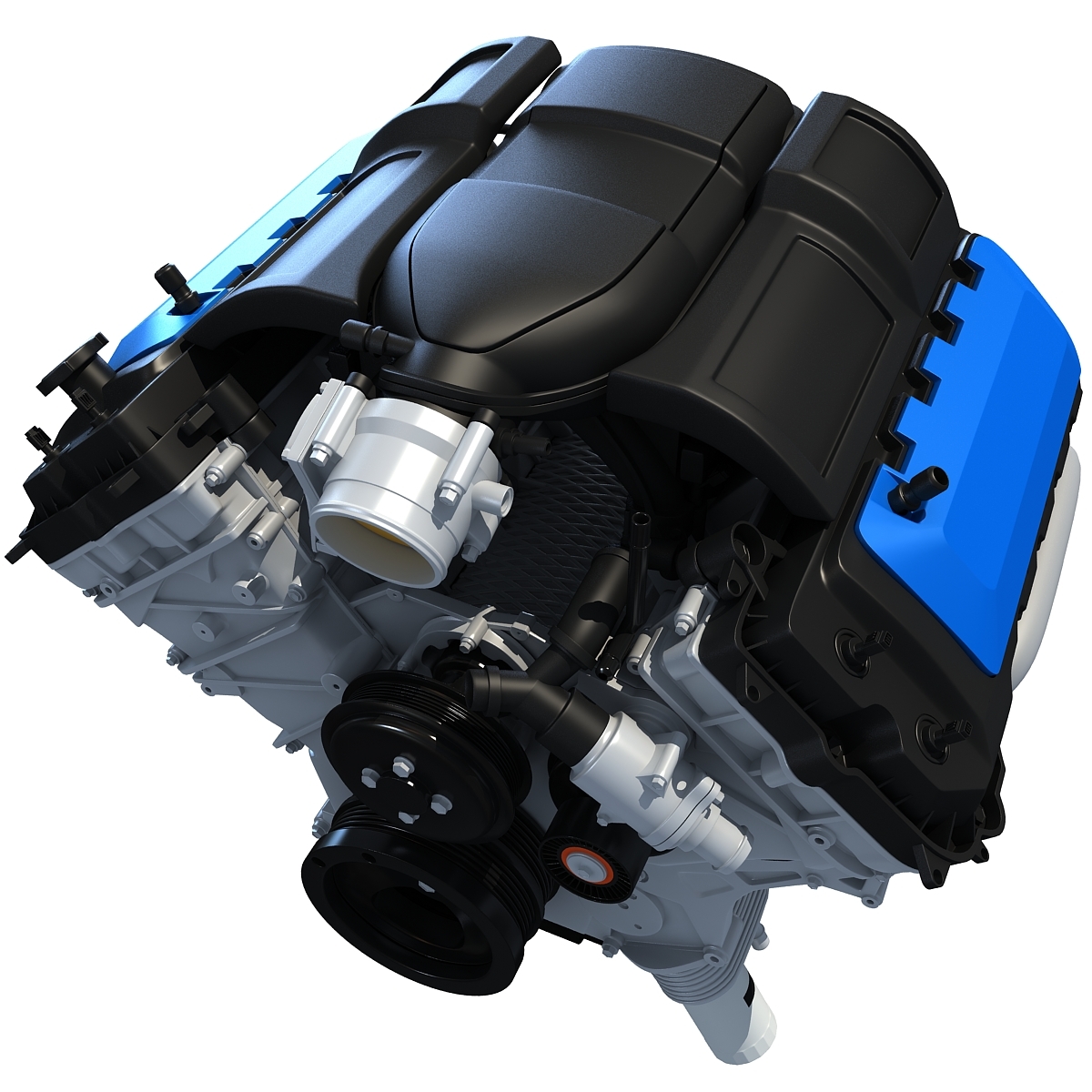 v8 engine 3d model