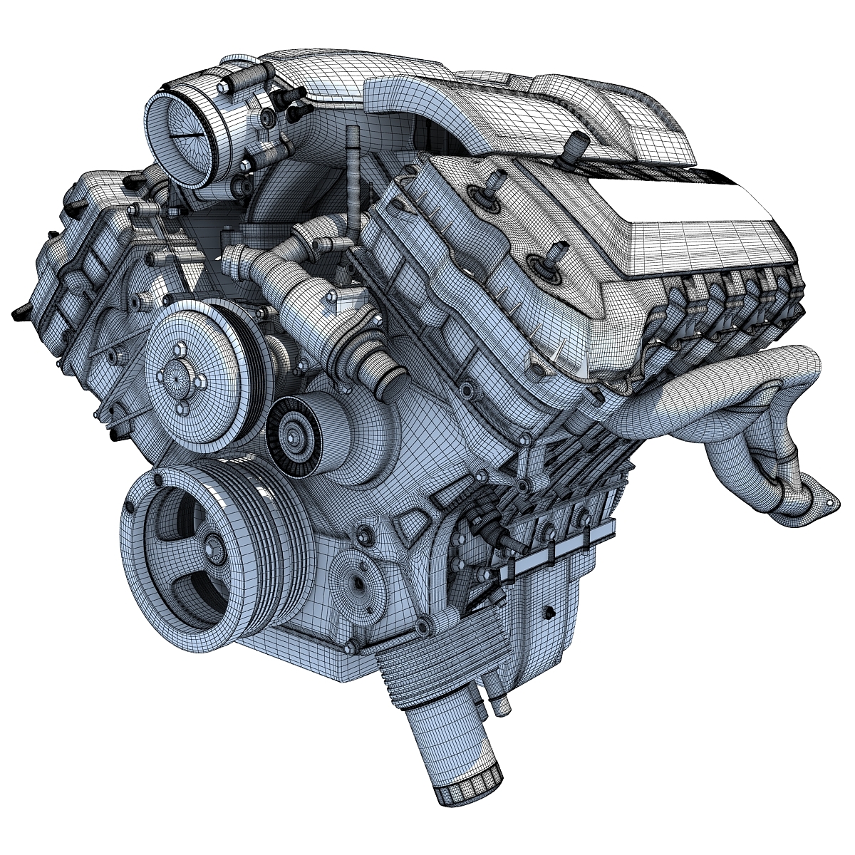 v8 engine 3d model