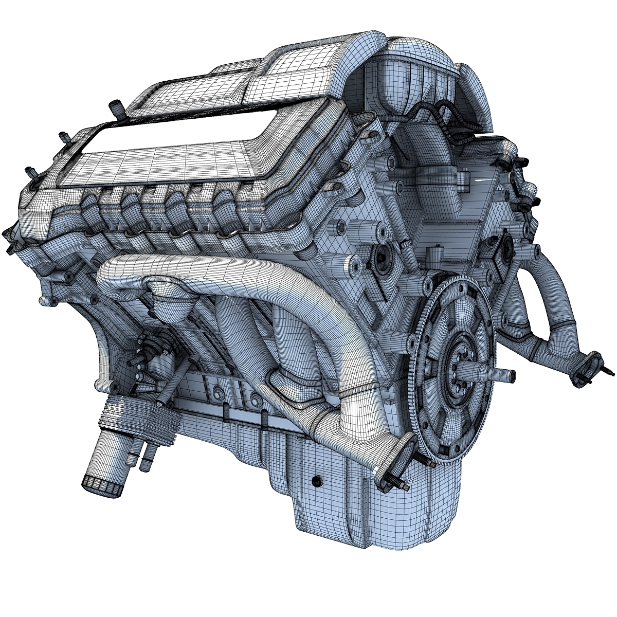 v8 engine 3d model