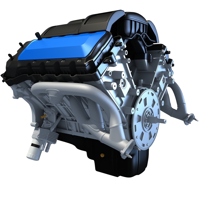 v8 engine 3d model