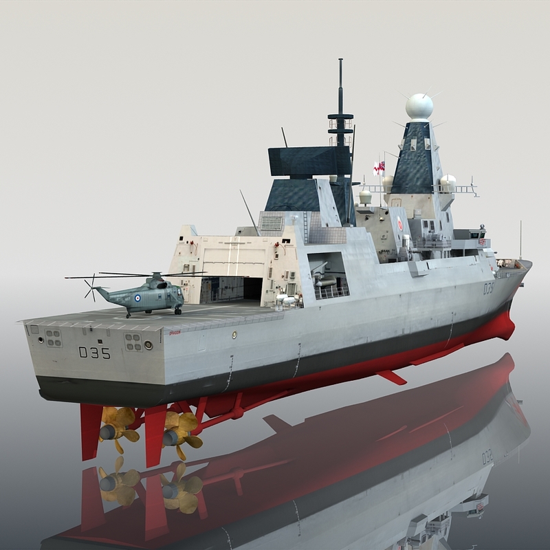 3d model hms dragon d35 type 45