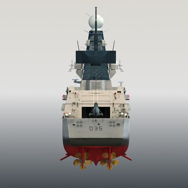 3d model hms dragon d35 type 45