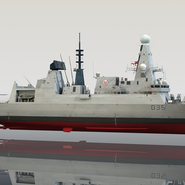 3d model hms dragon d35 type 45