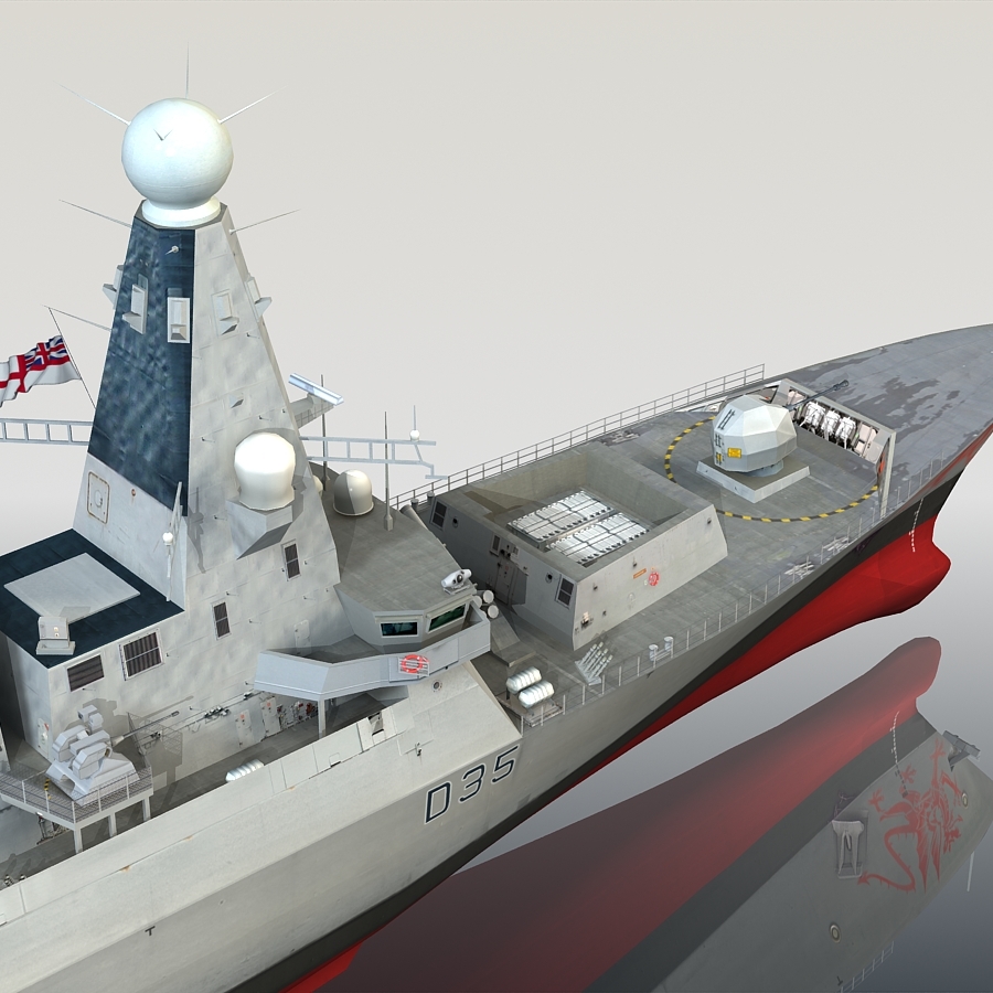 3d model hms dragon d35 type 45