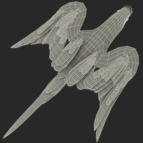 3d model scarlet macaw rigged bird