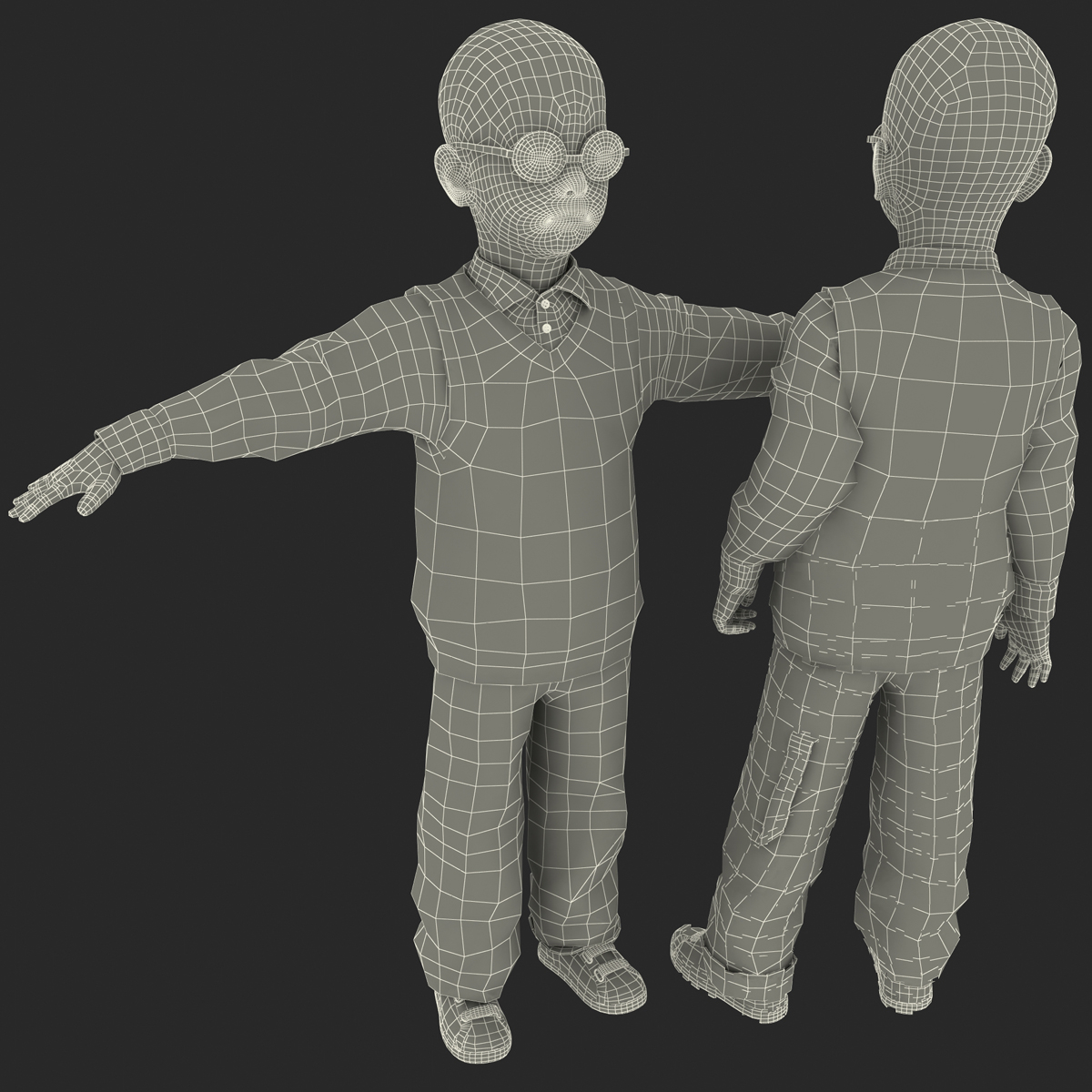 3d model boy rigged