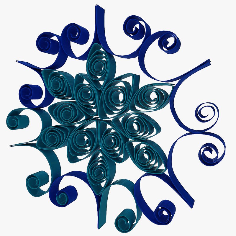 3d model quilling snowflakes grid 01