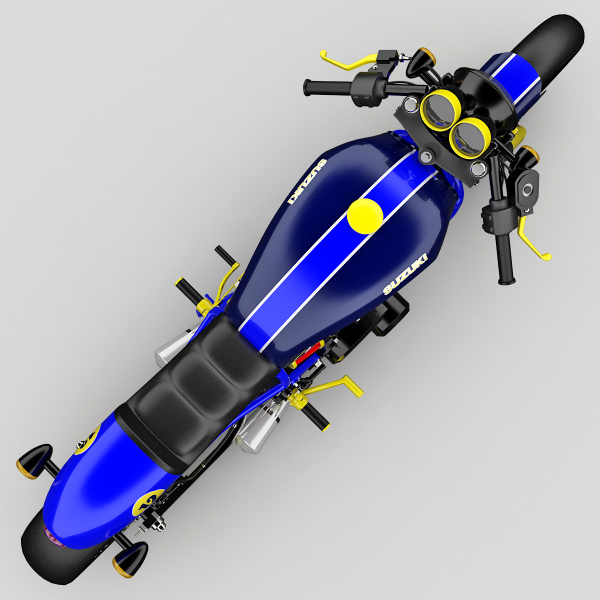 suzuki cafe racer 3d model