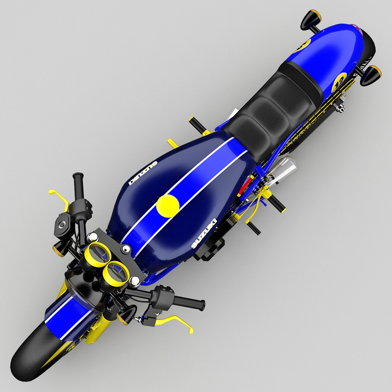 suzuki cafe racer 3d model