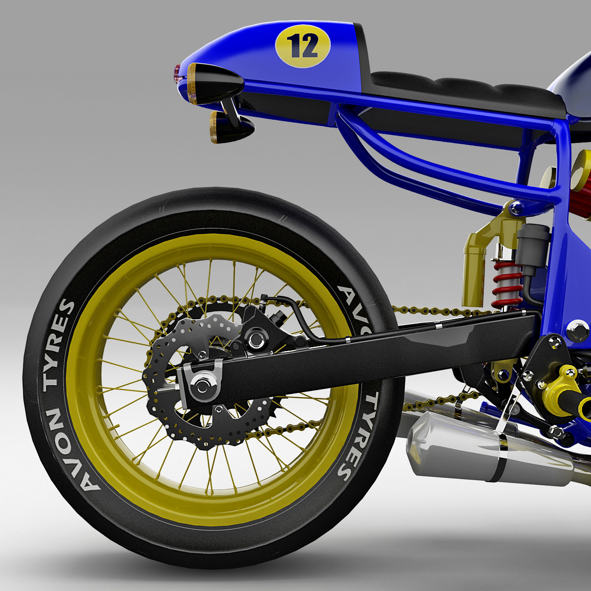suzuki cafe racer 3d model