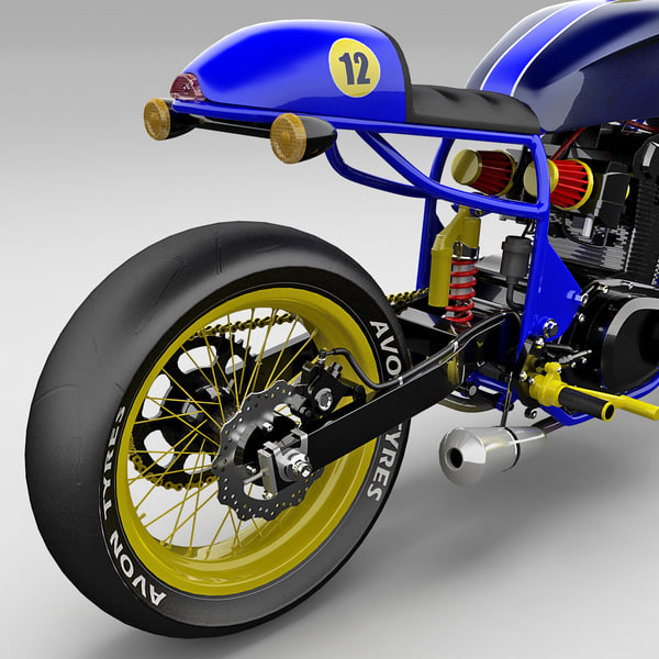 suzuki cafe racer 3d model