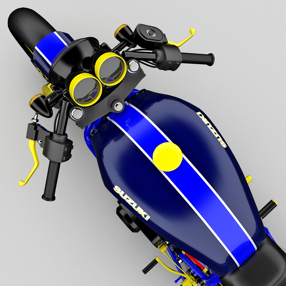 suzuki cafe racer 3d model