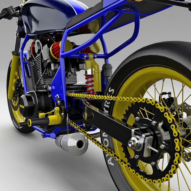 suzuki cafe racer 3d model