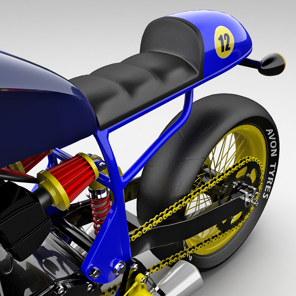 suzuki cafe racer 3d model