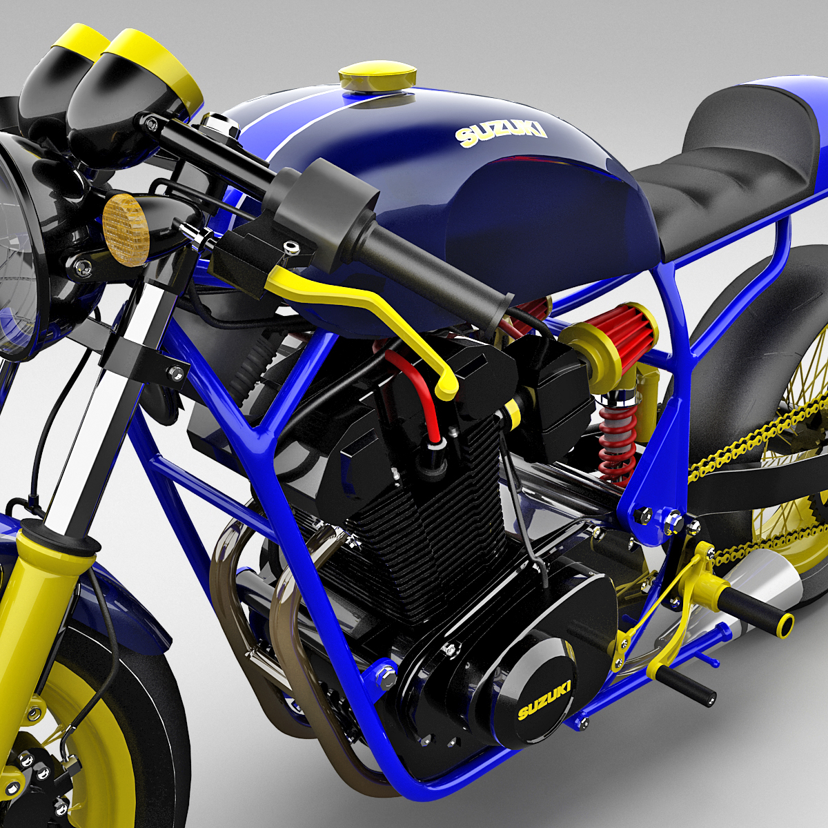 suzuki cafe racer 3d model